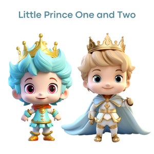 Cute Prince Clipart, Blue Prince PNG Instant Download, Chibi Prince ...