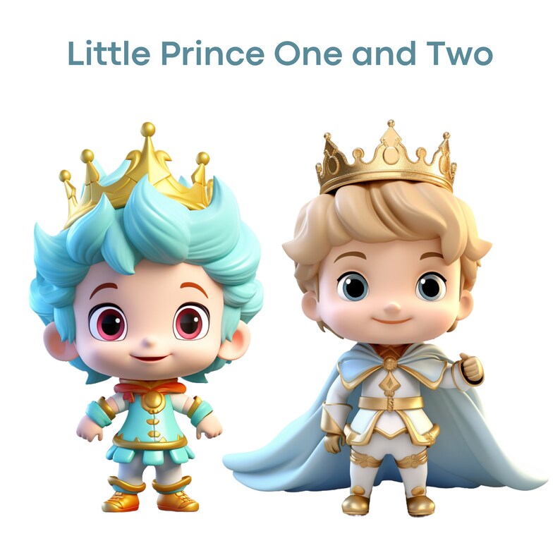 Cute Prince Clipart Blue Prince PNG Instant Download Chibi - Etsy