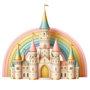 Fairy Tale Castle Clipart Bundle, Magical Castle PNG, Princess Castle ...