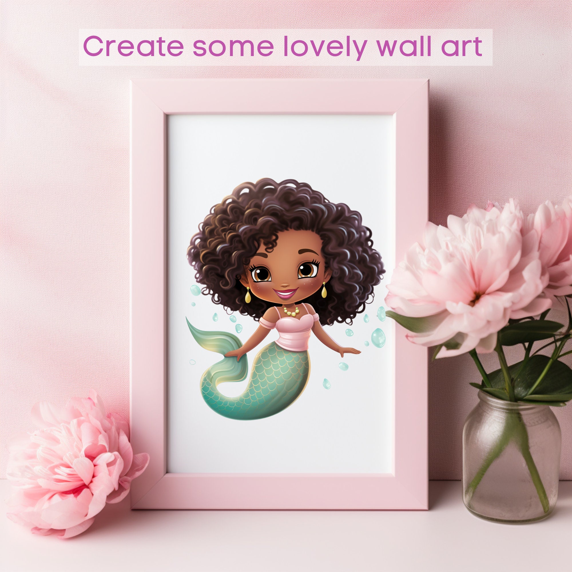 Mermaid Clipart African Mermaid Black Mermaid PNG - Etsy