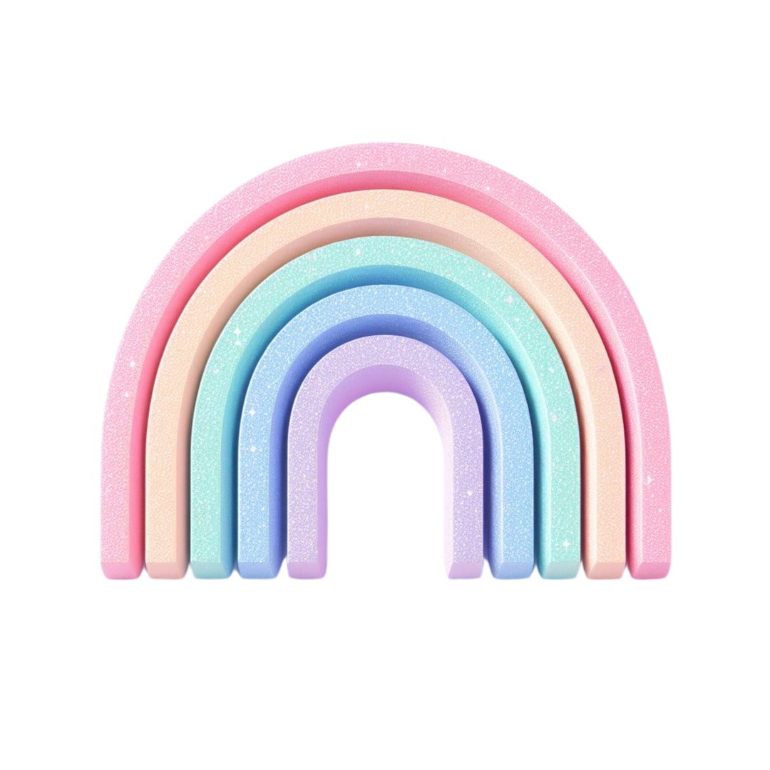 Pastel Rainbow Clipart: Glitter Sparkle PNG (digital Download) - Etsy