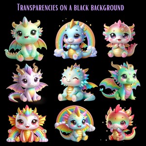 Cute Dragon and Eggs Clipart Bundle, PNG Baby Dragon Transparencies ...