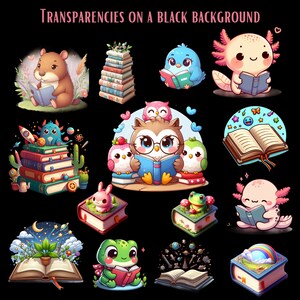 Teachers Clipart Bundle, Animals Reading, Back to School Clipart Bundle ...