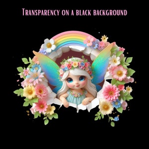 Flower Fairy Clipart, 3d Hole in Wall Fairy PNG, Breakthrough Fairy ...