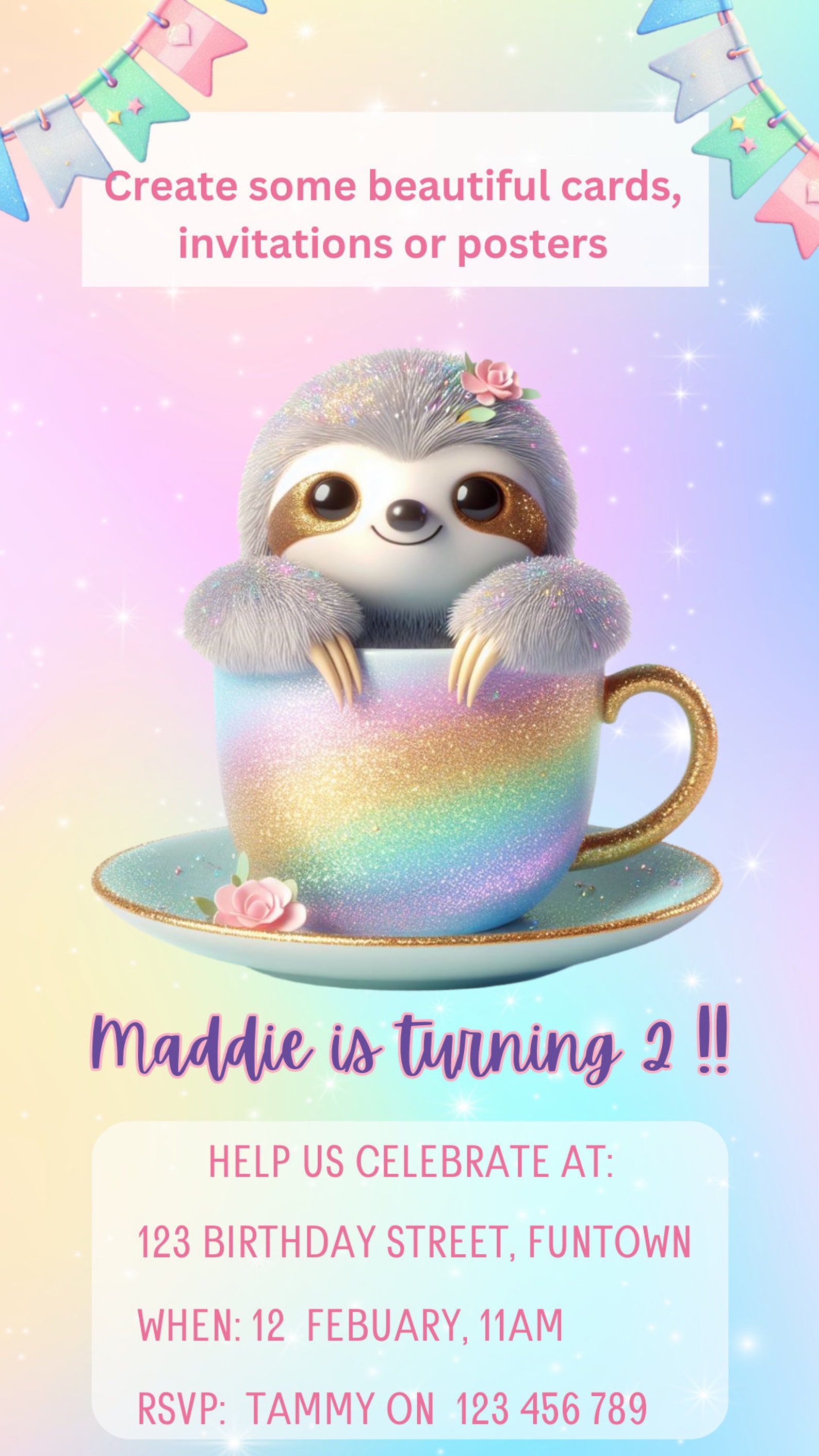 Cute Sloth Clipart, Sloth in a Cup PNG, Baby Sloth Instant Download ...
