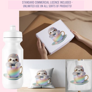 Cute Sloth Clipart, Sloth in a Cup PNG, Baby Sloth Instant Download ...