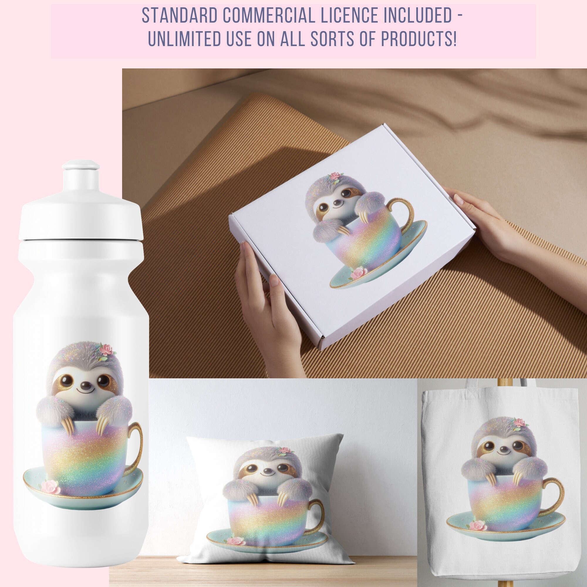 Cute Sloth Clipart, Sloth in a Cup PNG, Baby Sloth Instant Download ...