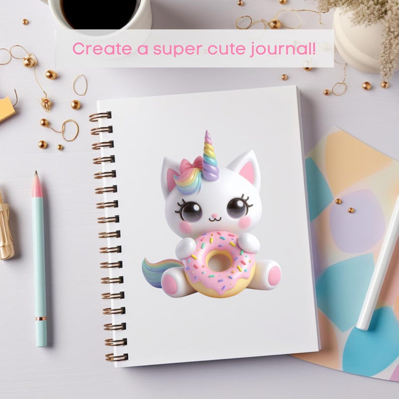 Caticorn, Cute Kawaii Chibi Caticorn Clipart PNG, Instant Download ...