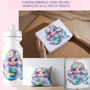 Mermaid Reading Clipart, Back to School PNG Instant Download, Teachers ...