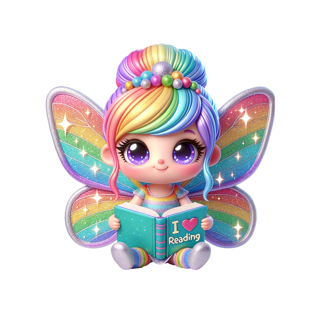 Fairy Reading Clipart, Back to School PNG Instant Download, Teachers ...