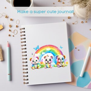 Teddy Bears, Cute Rainbow Teddy Bear Clipart, Teddy Bear PNG Instant ...