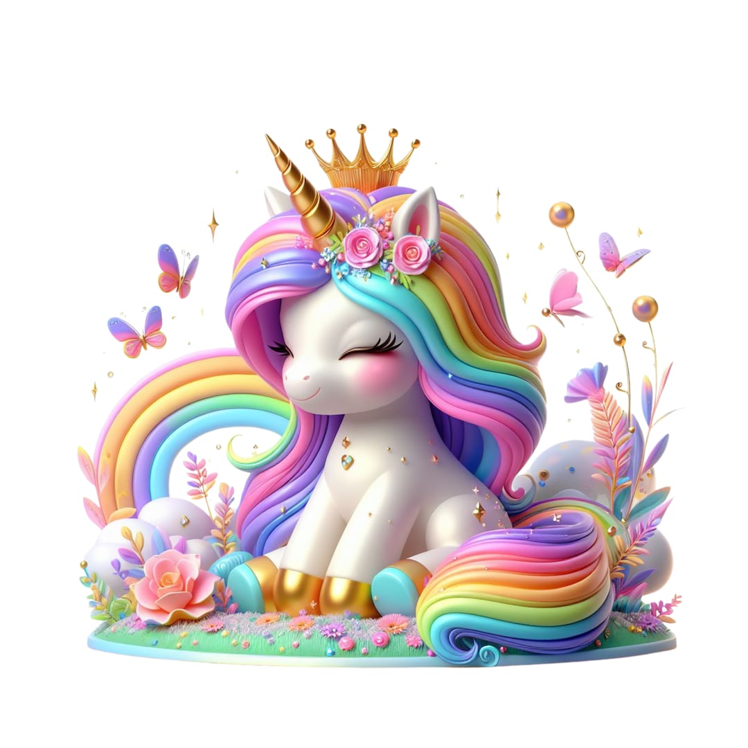 Rainbow Unicorn Clipart, Cute Unicorn PNG, Unicorn Digital Download ...