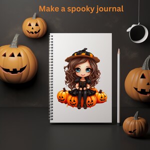 Cute Halloween Clipart, Halloween Kawaii Girl, Instant Download ...