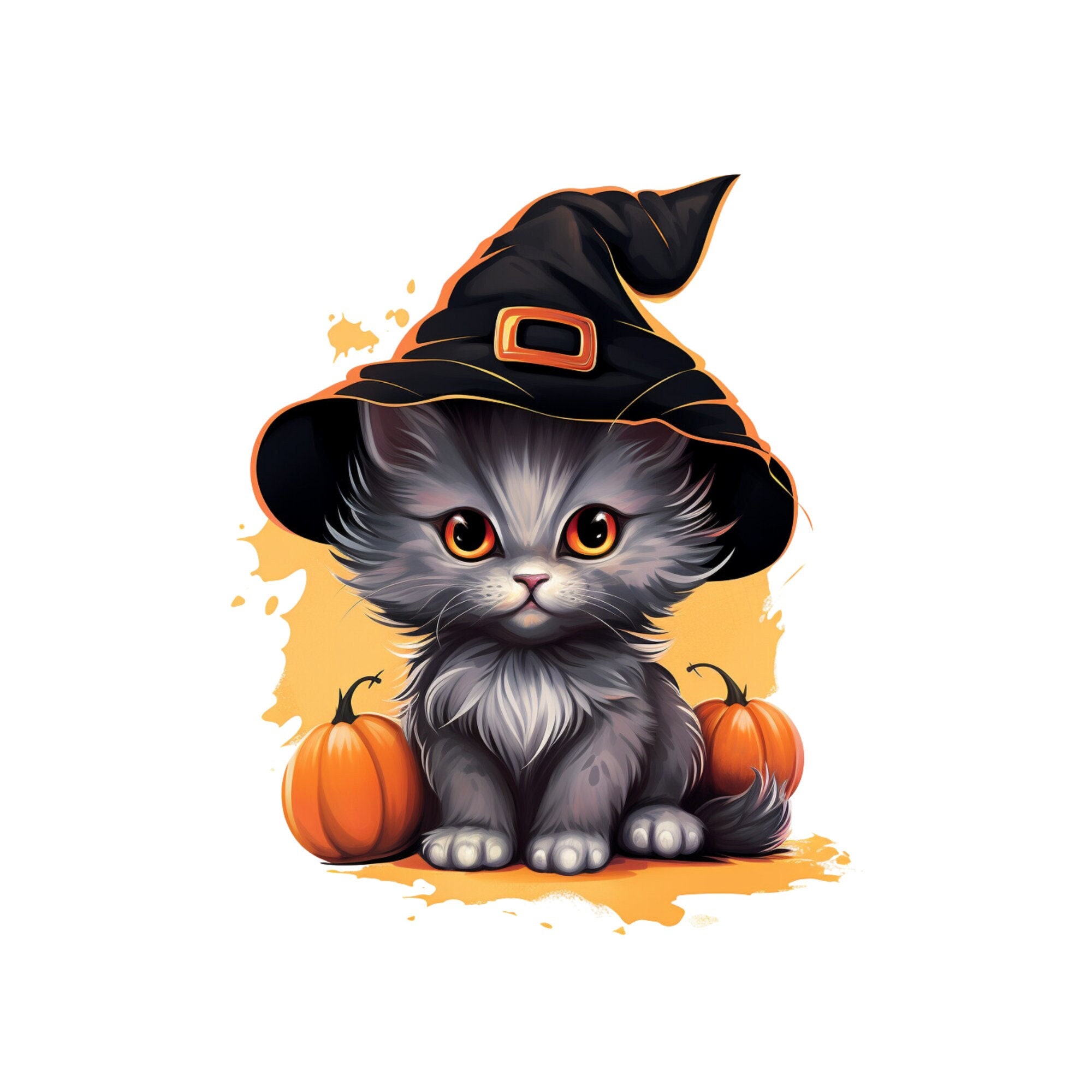 Cute Halloween Cat Clipart Kids Halloween Clipart Instant - Etsy