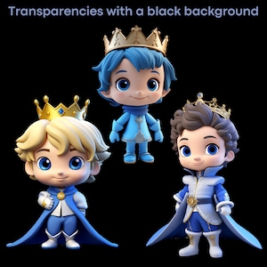 Cute Prince Clipart, Blue Prince PNG Instant Download, Chibi Prince ...