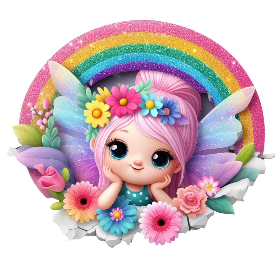 Rainbow Fairy Clipart, 3d Hole in Wall Fairy PNG, Breakthrough Fairy ...
