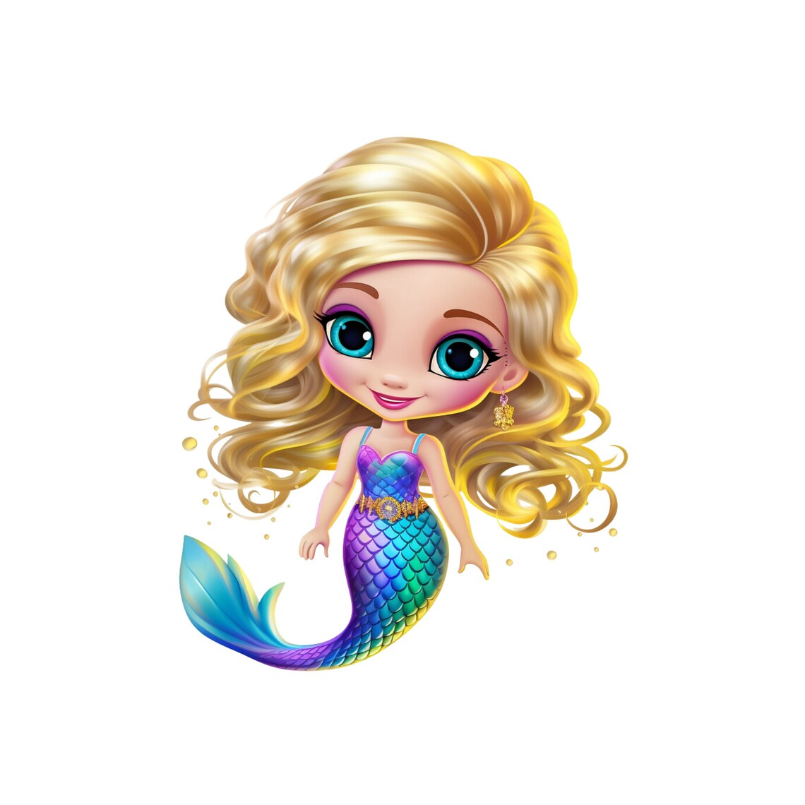 Cute Mermaid PNG, Mermaid Clipart, Instant Download Transparency, Under ...