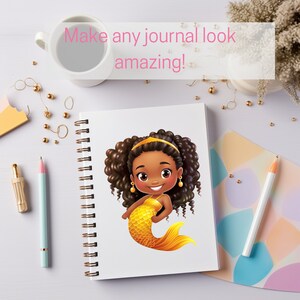 Cute Mermaid Clipart, African American Mermaid, Cute Black Mermaid ...