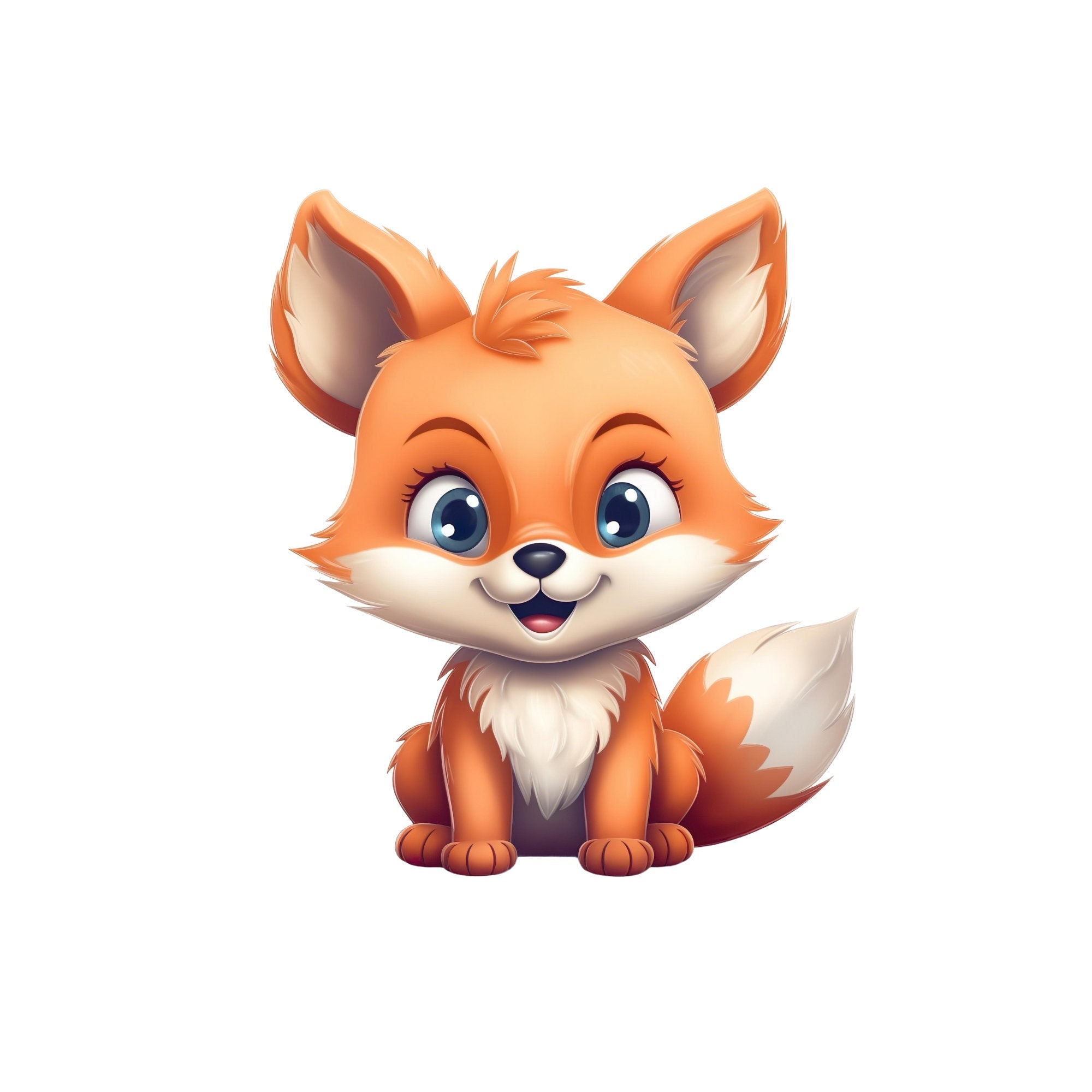 Cute Baby Fox Clipart PNG Transparent Digital Download PNG - Etsy