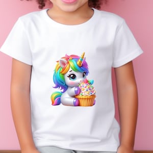 Rainbow Unicorn Clipart: Birthday Cupcake PNG (digital Download) - Etsy