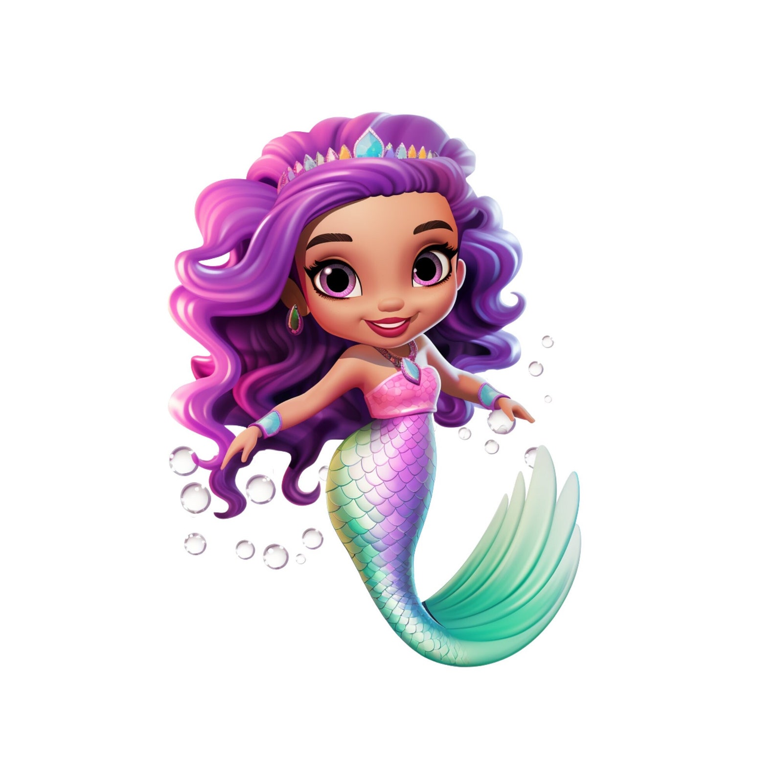 Cute Mermaid PNG Clipart, Mermaid Princess Instant Download ...