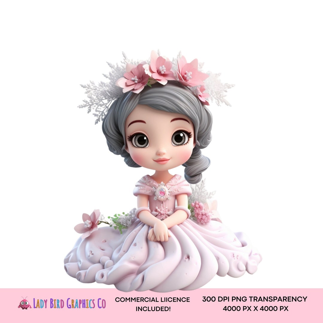 Cute Princess Clipart, Winter Princess Clipart, Winter Princess Instant ...