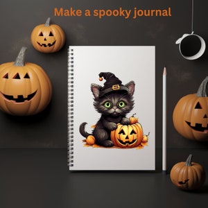 Cute Halloween Cat Clipart, Kids Halloween Clipart, Instant Download ...
