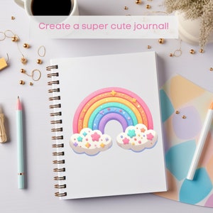 Cute Rainbow Clipart, Glitter Rainbow PNG Instant Download Transparency ...