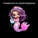 Cute Baby Mermaid Clipart, PNG and Jpeg Graphic, Cute Mermaid Design ...