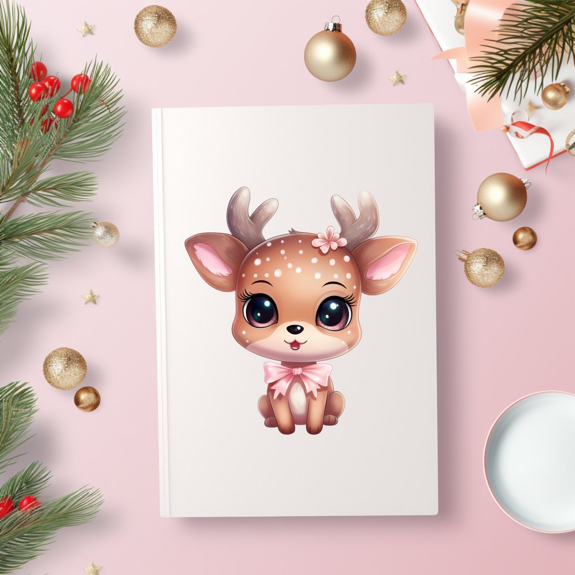 Chrismas Reindeer, Cute Baby Christmas Reindeer Clipart PNG, Instant ...