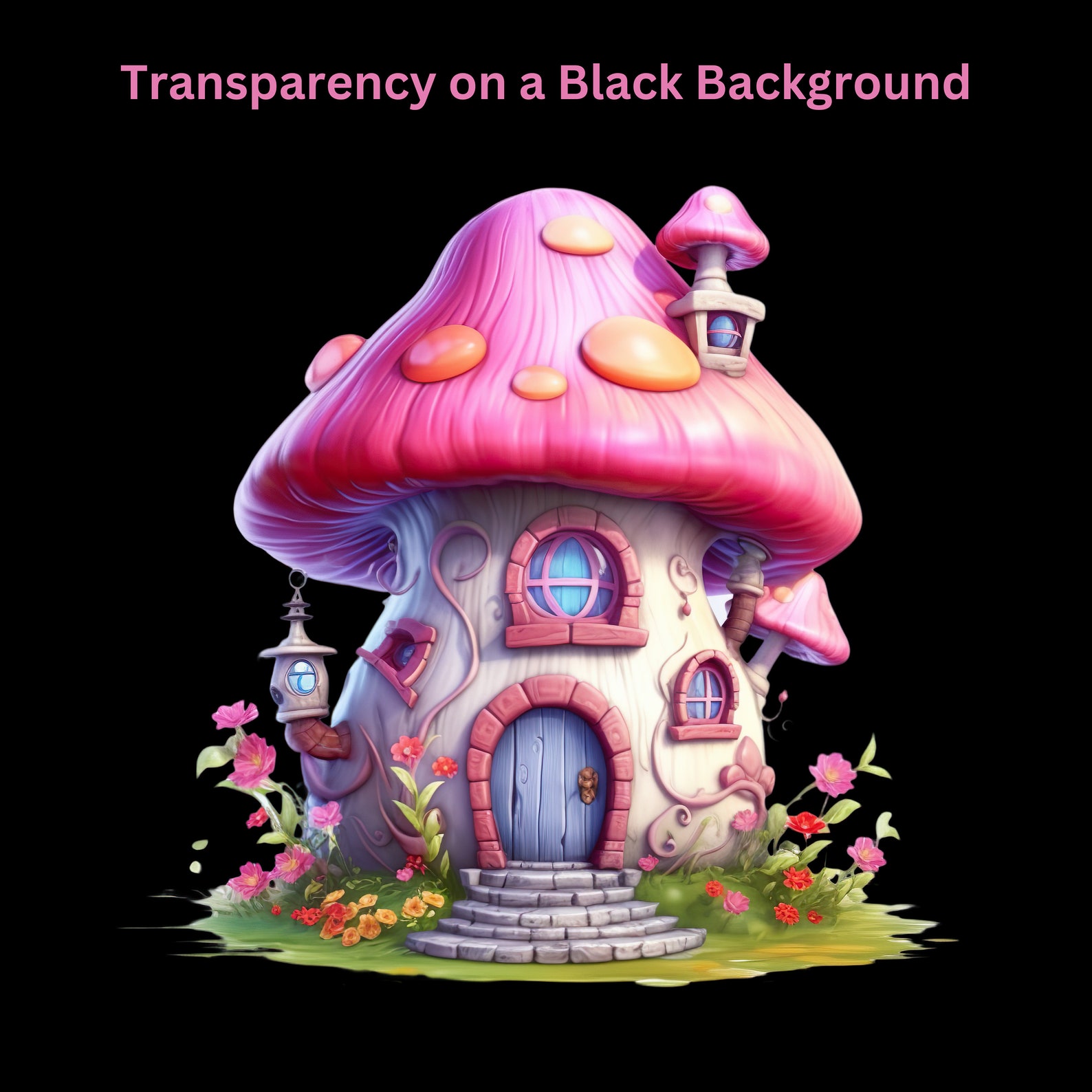Fairy Mushroom House Clipart, Cute Mushroom Cottage PNG, Fairy House ...