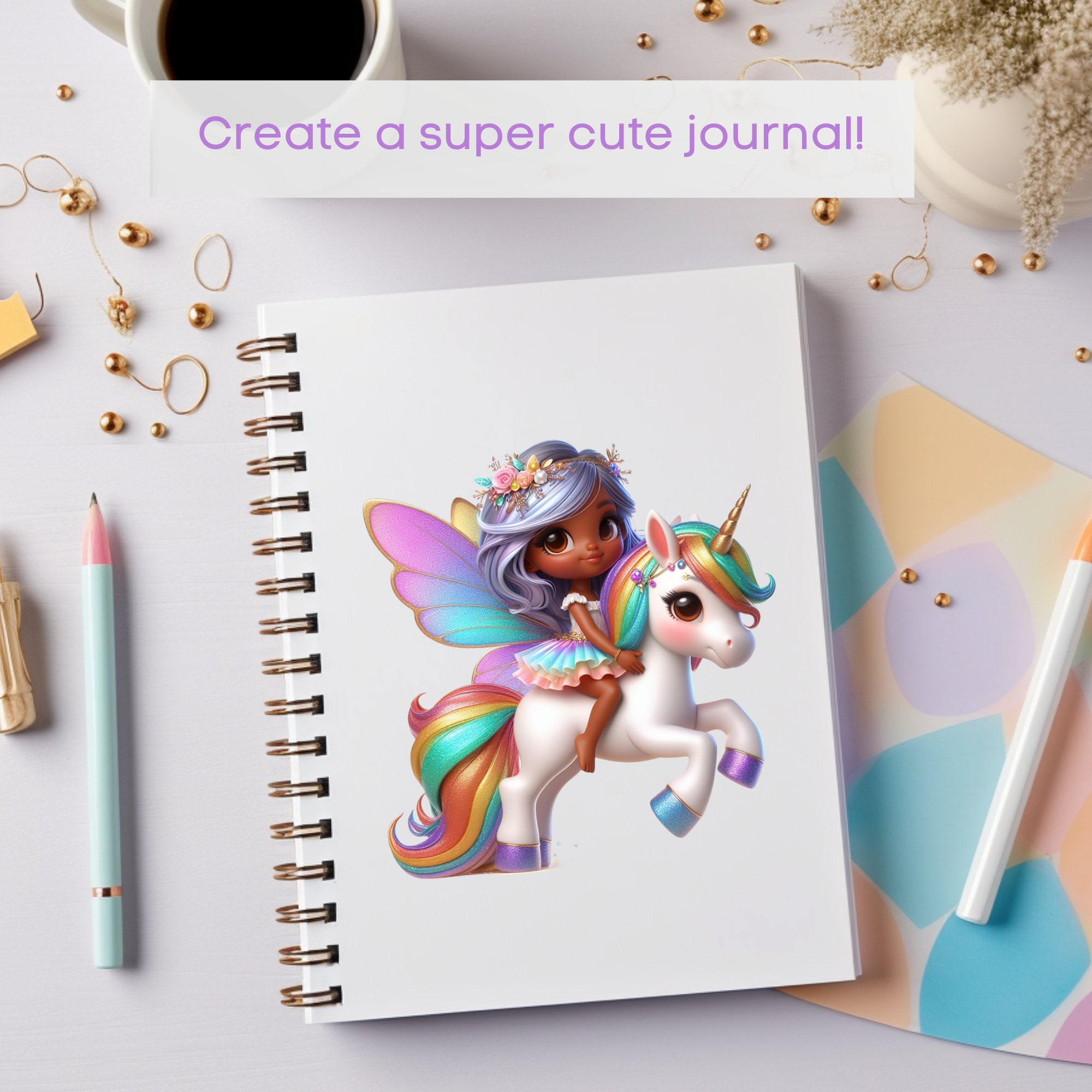 Magical Unicorn, Cute Fairy Clipart, Unicorn PNG Instant Download ...