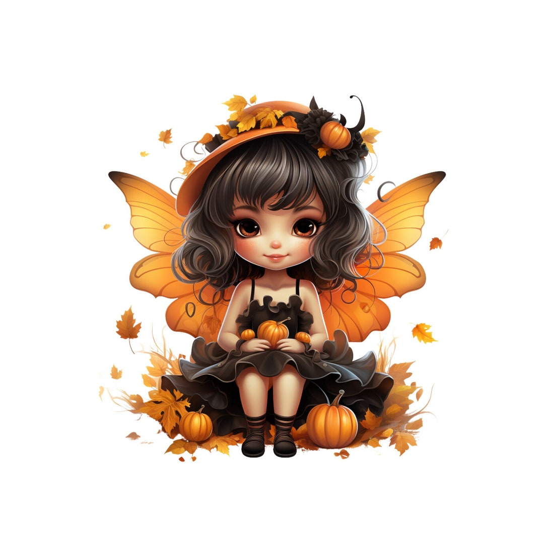 Halloween Clipart, Cute Fairy Halloween Clipart, Instant Download ...
