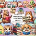 Teachers Clipart Bundle, Animals Reading, Back to School Clipart Bundle ...
