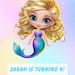 Cute Mermaid PNG, Mermaid Clipart, Instant Download Transparency, Under ...