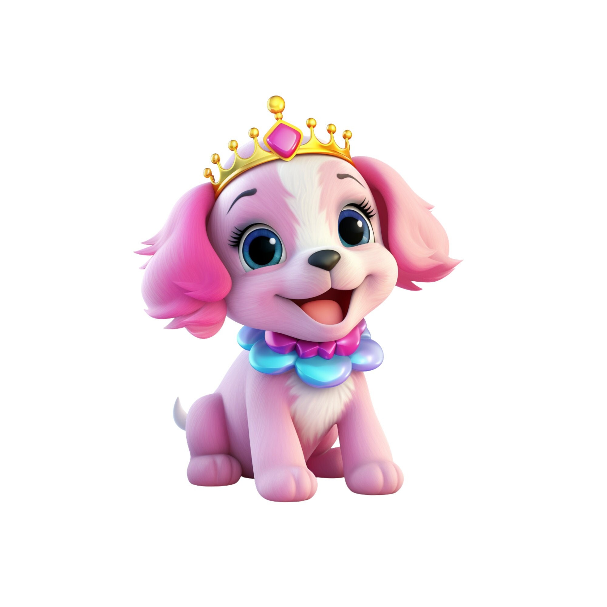 Princess Puppy Clipart Royal Puppy PNG Digital Download Pink - Etsy