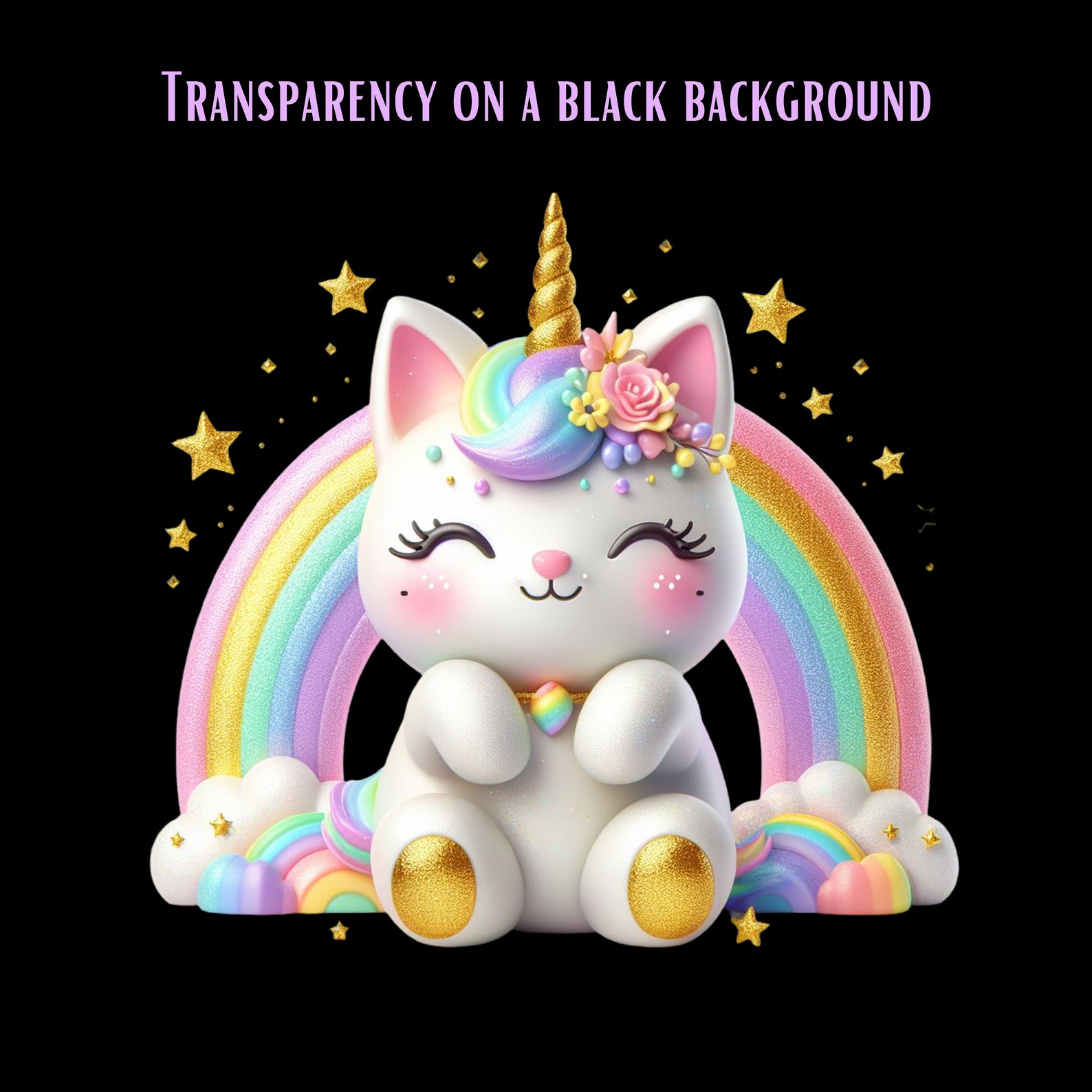 Caticorn, Cute Kawaii Chibi Caticorn Clipart PNG, Instant Download ...