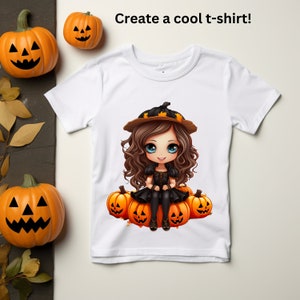Cute Halloween Clipart, Halloween Kawaii Girl, Instant Download ...