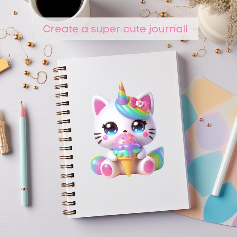Caticorn, Cute Kitycorn With Bubble Tea PNG, Instant Download ...
