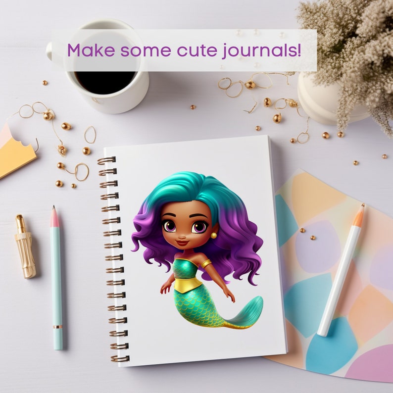 Cute Mermaid Clipart Mermaid PNG Instant Download - Etsy