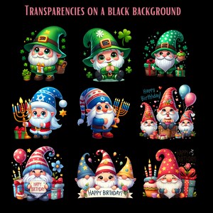 Cute Gnome Clipart Bundle, Large Bundle PNG Garden Gnomes ...