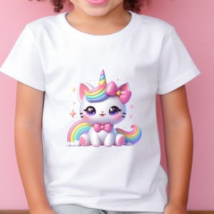 Caticorn, Cute Kitycorn With a Bow, Coquette Clipart PNG, Instant ...