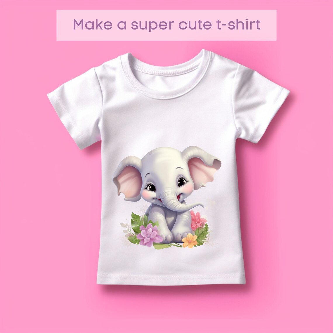 Cute Elephant Clipart, Baby Elephant PNG, Transparent Digital Download ...