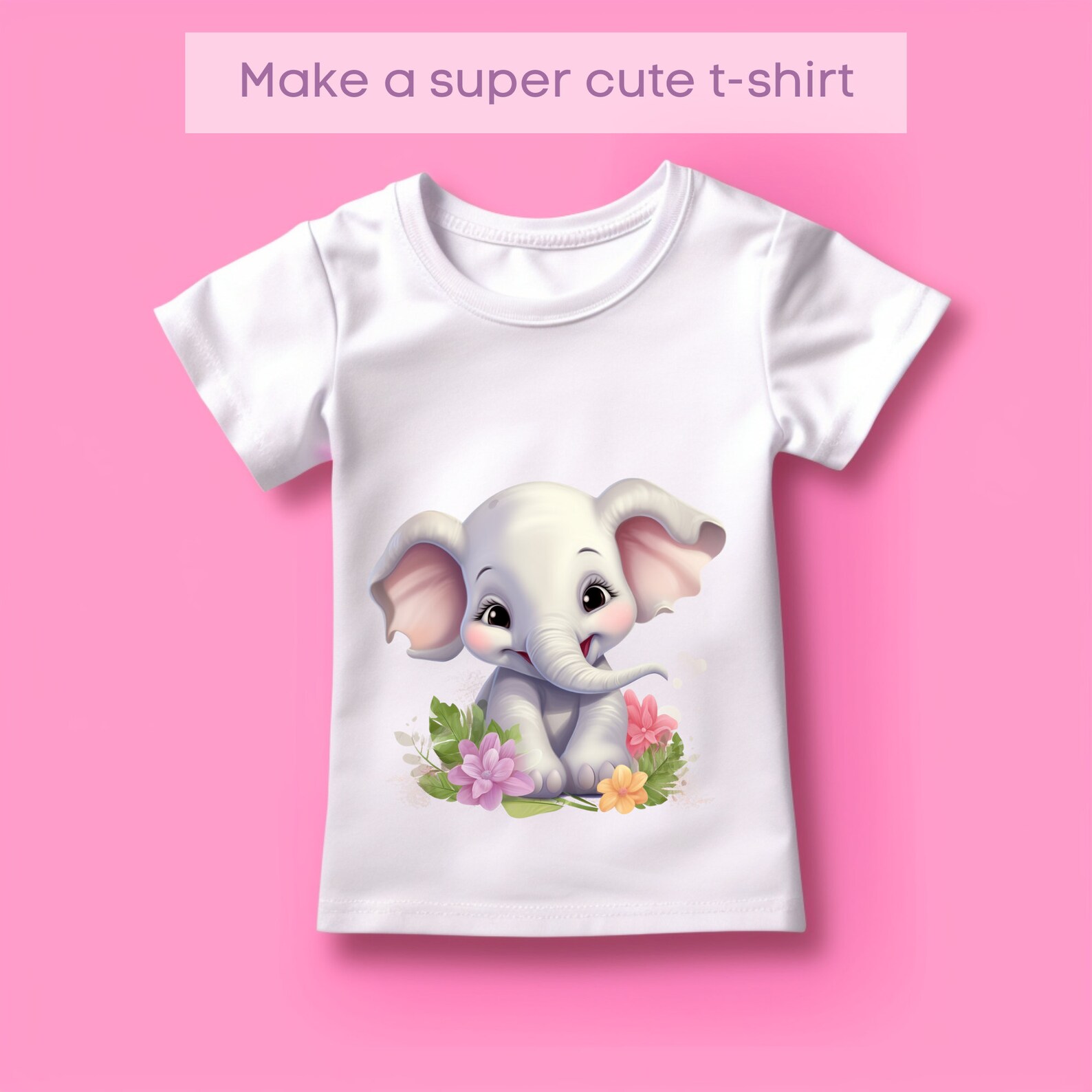 Cute Elephant Clipart, Baby Elephant PNG, Transparent Digital Download ...