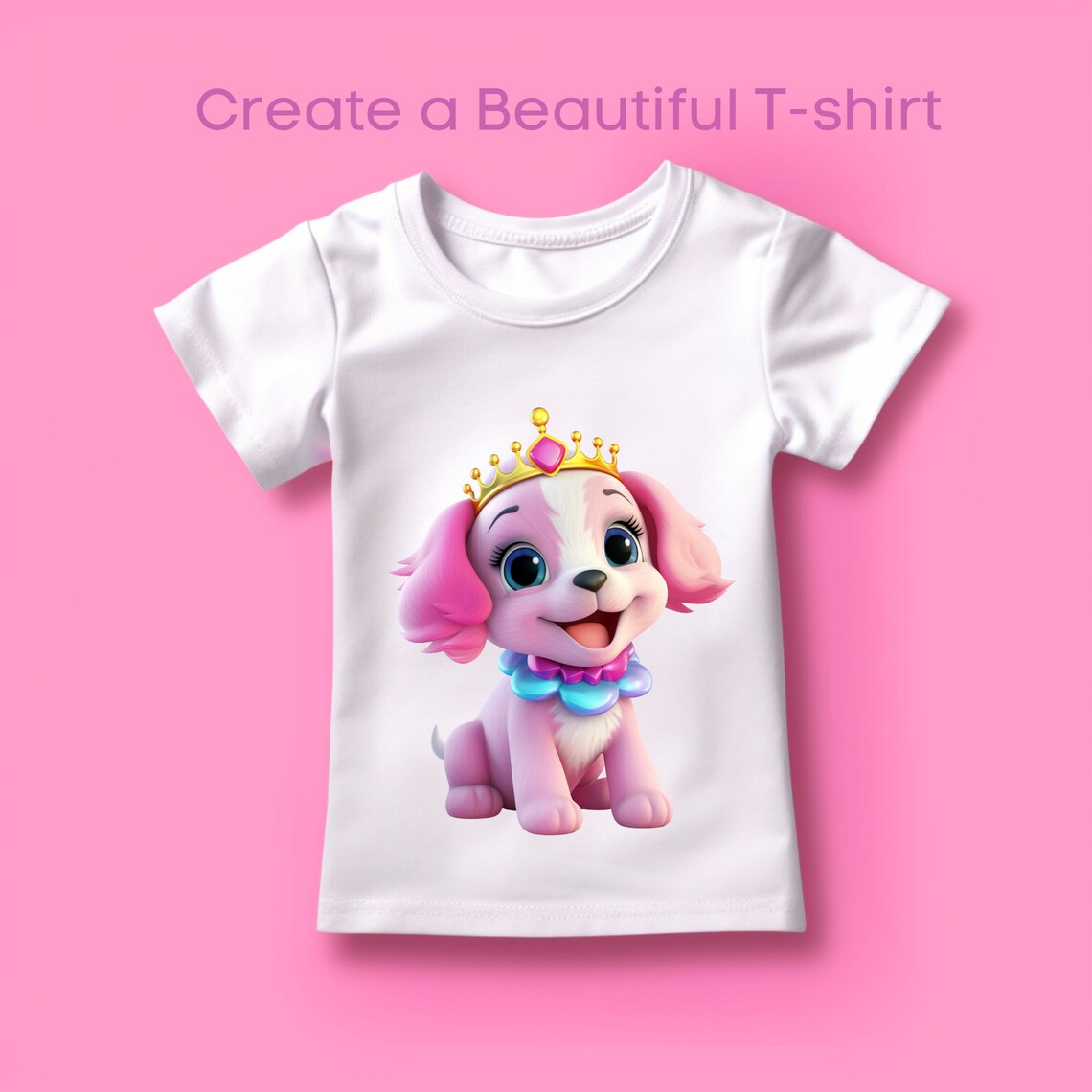 Princess Puppy Clipart, Royal Puppy PNG Digital Download, Pink Princess ...
