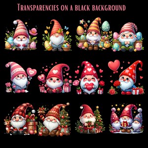 Cute Gnome Clipart Bundle, Large Bundle PNG Garden Gnomes ...