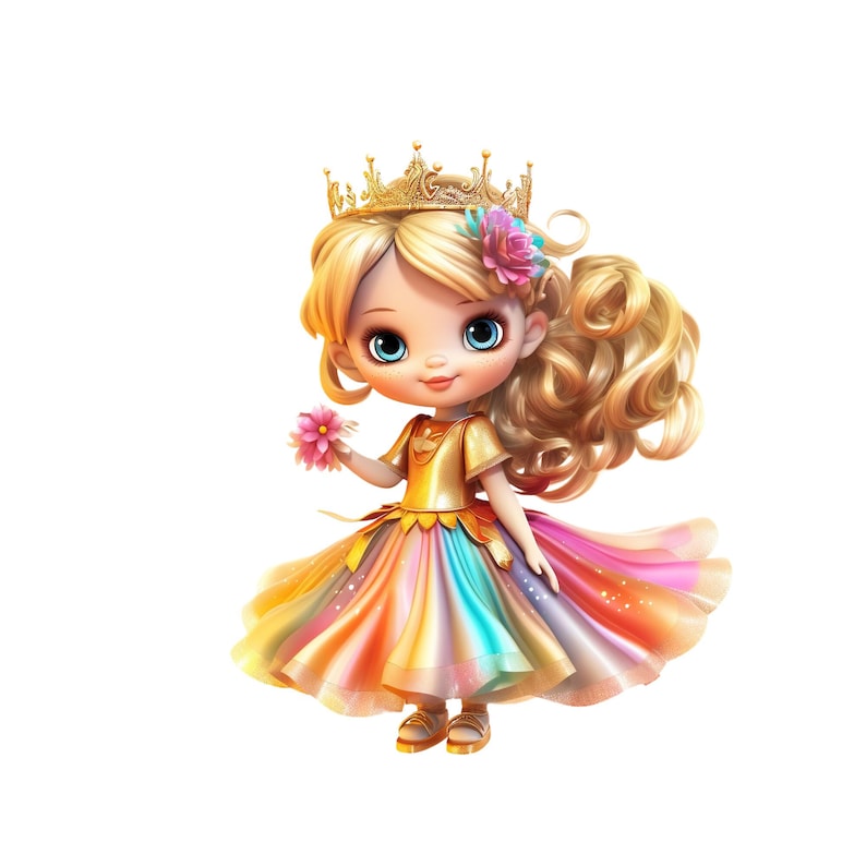 Princess, Cute Princess Clipart, Gold Princess Clipart PNG, Digital ...