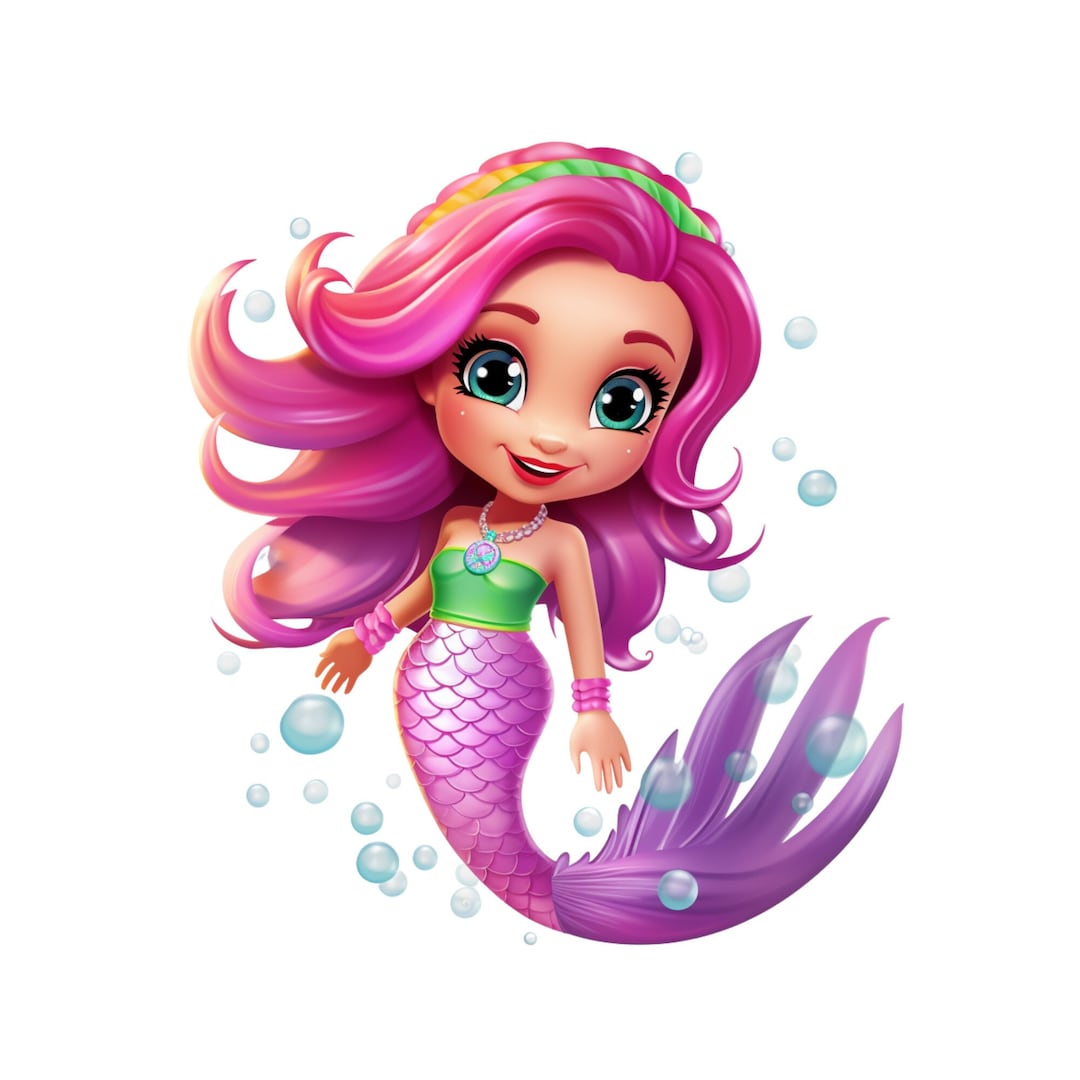 Cute Mermaid PNG Clipart, Mermaid Instant Download Transparency, Under ...