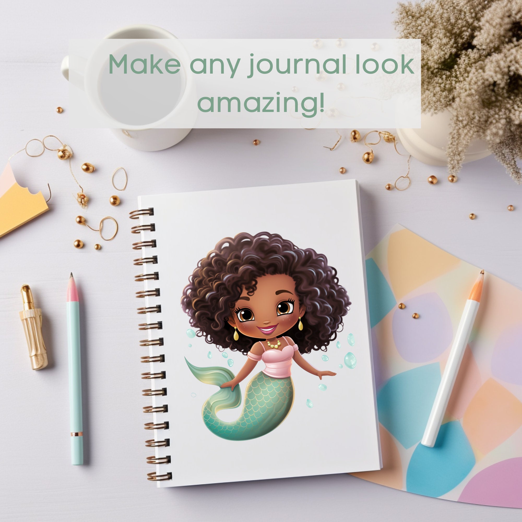 Mermaid Clipart African Mermaid Black Mermaid PNG - Etsy