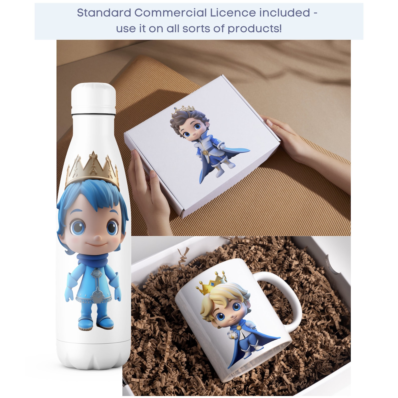 Cute Prince Clipart, Blue Prince PNG Instant Download, Chibi Prince ...